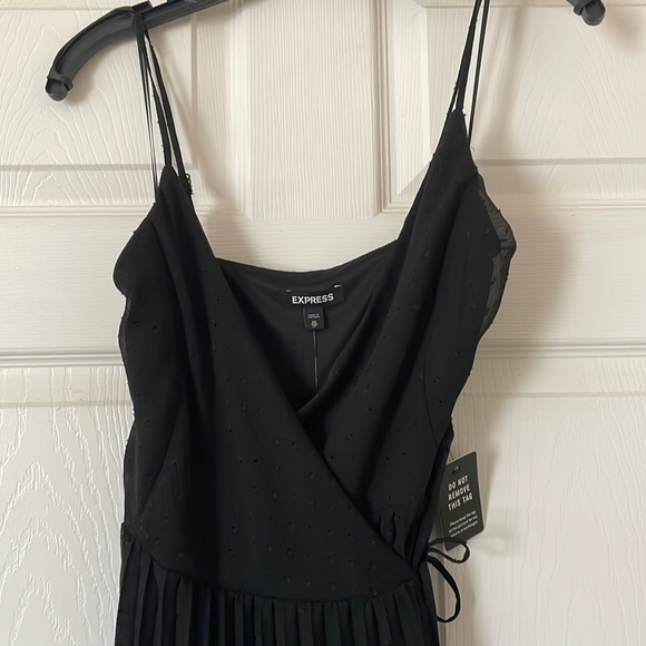 Express | Dresses | Nwt Express Black Midi Wrap Dress | Poshmark